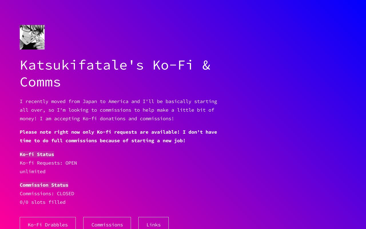 Katsukifatale's KoFi & Comms